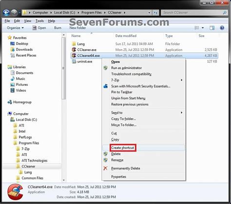 Shortcut Create For A File Folder Drive Or Program In Windows Tutorials