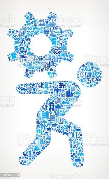 스틱 그림 기어 건설 산업 벡터 아이콘 패턴 개념 기호에 대한 스톡 벡터 아트 및 기타 이미지 개념 기호 개발 건물 외관