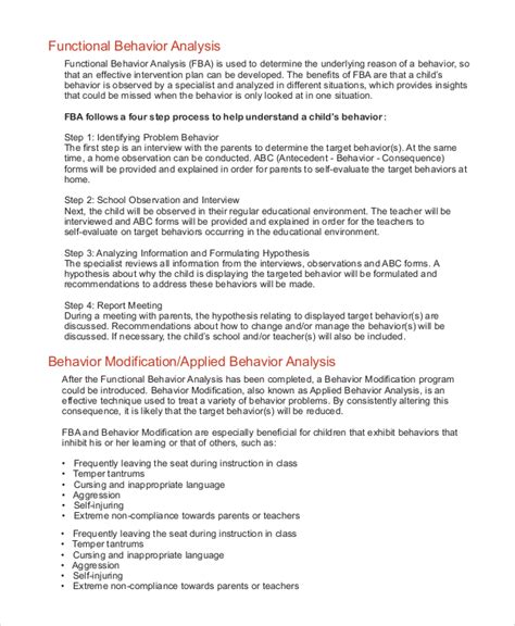 FREE 8+ Behavior Analysis Samples in MS Word | PDF | Google Docs | Pages