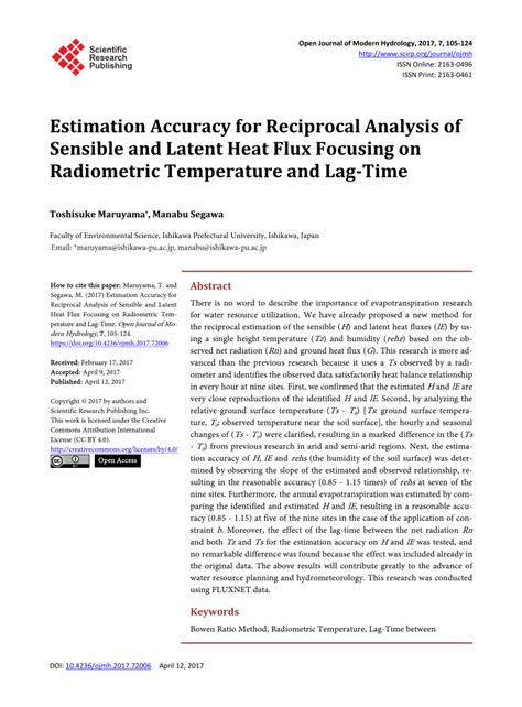 Pdf Estimation Accuracy For Reciprocal Analysis Of Sensible And
