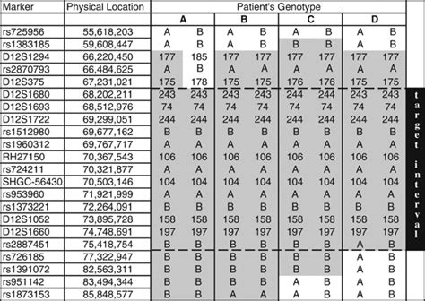 Microsatellite And Snp Genotyping Data For Four Affected Individuals