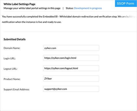 Setting Up White Label Solutions L Zoho Analytics Help