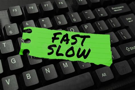 Conceptual Display Fast Slow Concept Meaning Moving Or Proceeding With
