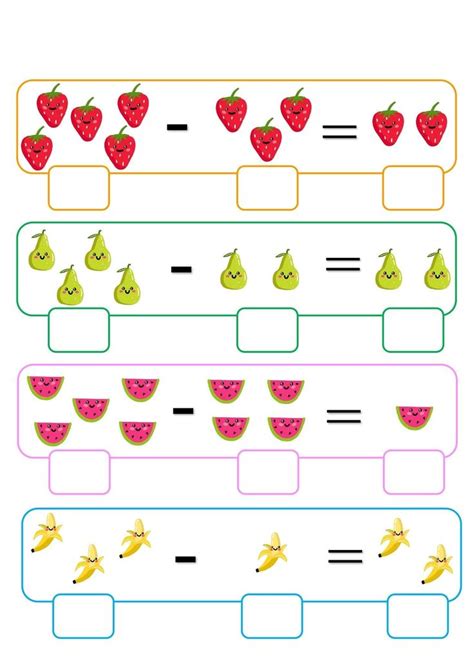 Распечатать примеры на вычитание с картинками Аналогий нет Детская математика Сложение и