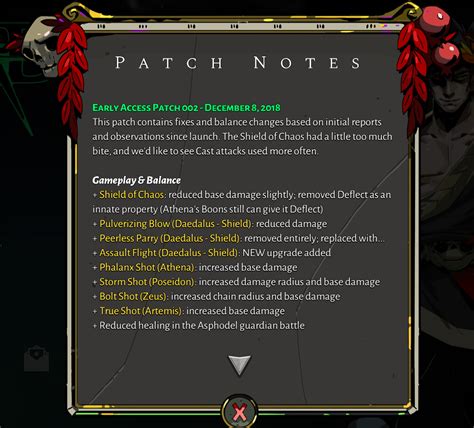 Hades Early Access Patch 002 Gameplay And Balance Rhadesthegame