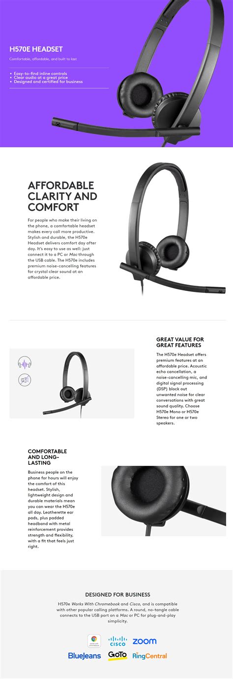 Logitech H E Usb Headset Msy Com Au