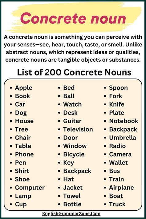Concrete Noun Concrete Nouns Year 2 And 3 Teaching Resources
