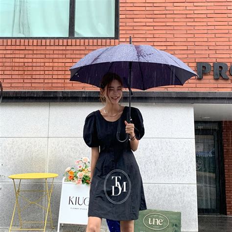 더무드 워터프루 퍼프 미니원피스ops