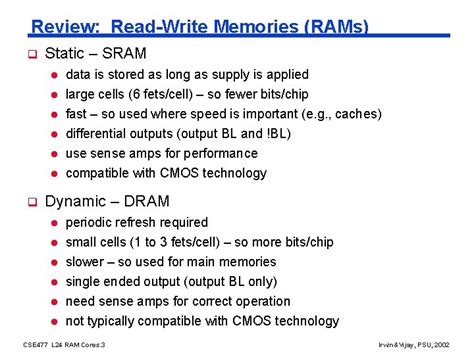 CSE 477 VLSI Digital Circuits Fall 2002 Lecture
