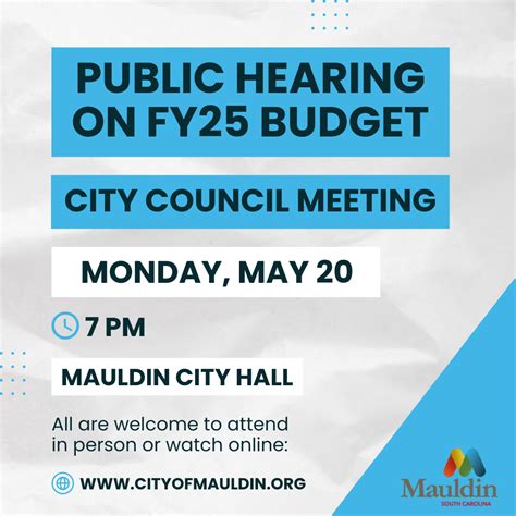 Public Hearing First Reading Of Fy25 Budget Scheduled For May 20