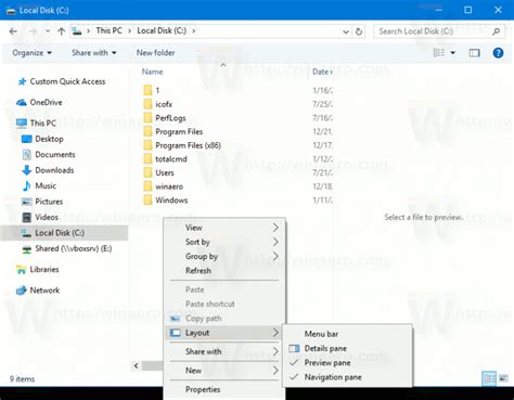 Add Layout Context Menu In Windows 10