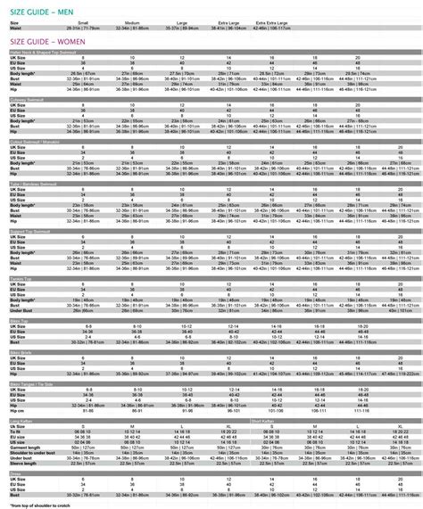Speedo Size Guide