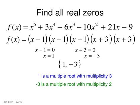 Ppt Finding Zeros Of Polynomials Powerpoint Presentation Free Download Id5868359