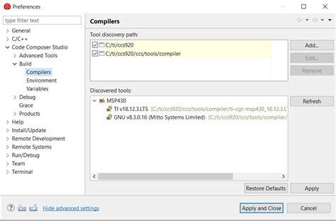 CCS TIDA 010042 Older Compiler Version 18 1 2 LTS Not Being Discovered