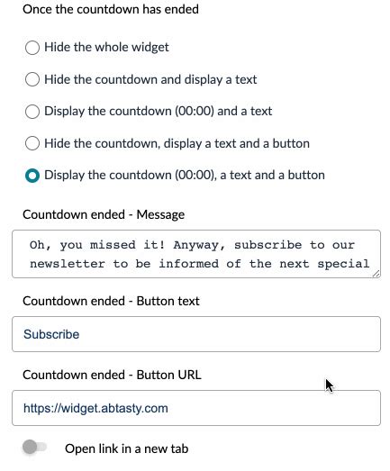 Countdown Widget AB Tasty