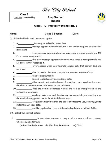 Chapter Data Handling 1 Pdf Comma Separated Values Microsoft Excel