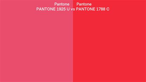 Pantone 1925 U Vs Pantone 1788 C Side By Side Comparison