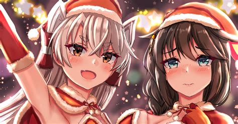 天津風艦隊これくしょん 天津風と時雨のクリスマスパーティ ヤマビコのイラスト Pixiv
