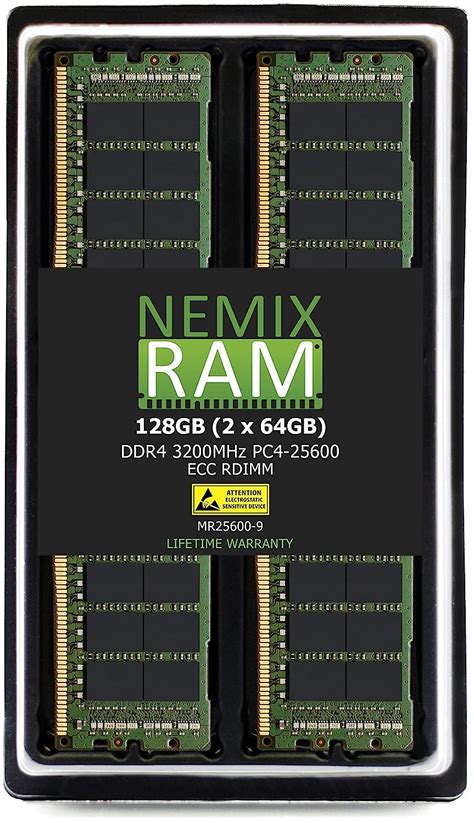 Nemix Ram 128gb 2x64gb Ddr4 3200 Pc4 25600 Ecc Rdimm Registered Server Memory Upgrade For Dell