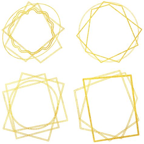 Golden Irregular Line Frame Golden Line Irregular Png Transparent