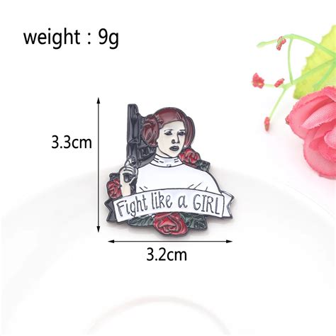 Fight Like A Girl брошь Феминистская булавка Звездные войны принцесса