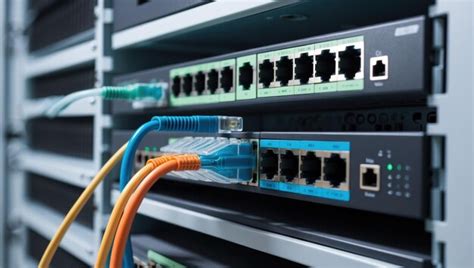 Close Up Of Server Connections In A Modern Data Center Premium Ai