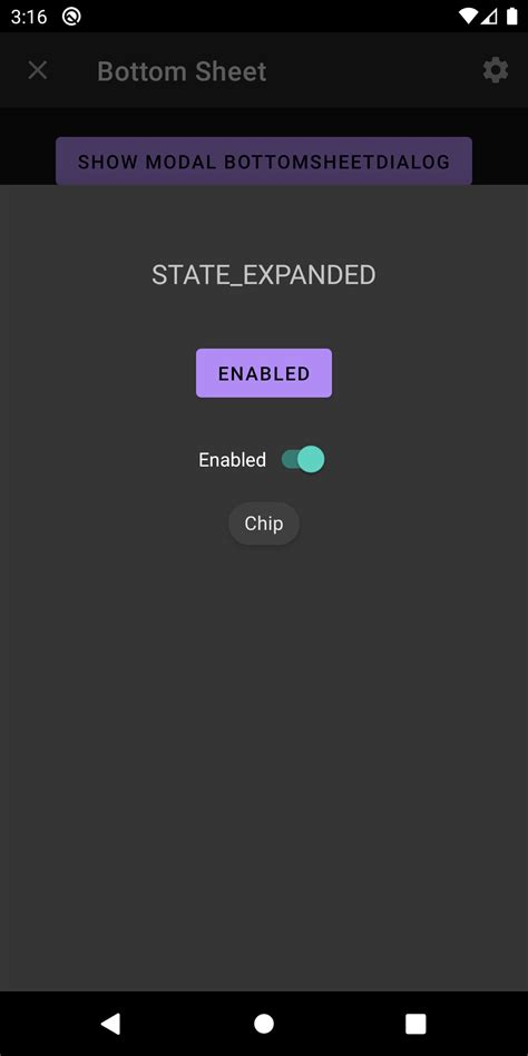 Chip Elevation Overlay Not Applied For Chips In The Bottom Sheet Dialog For Dark Theme Issue
