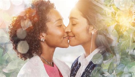 Premium Photo Two Lgbt Women Are Kissing Each Other And Sharing A