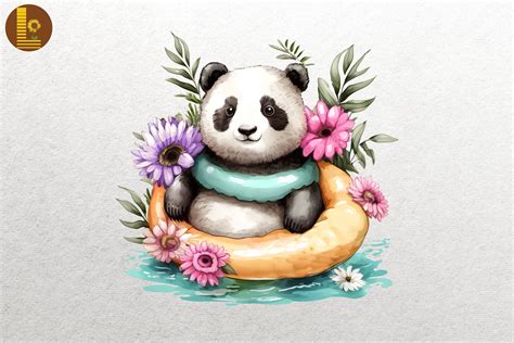Cute Panda Summertime Watercolor 15 By Mulew Art TheHungryJPEG