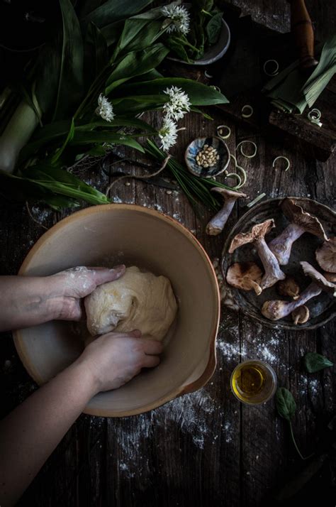 Mushroom Pancetta And Wild Garlic Pizza With Cream Cheese