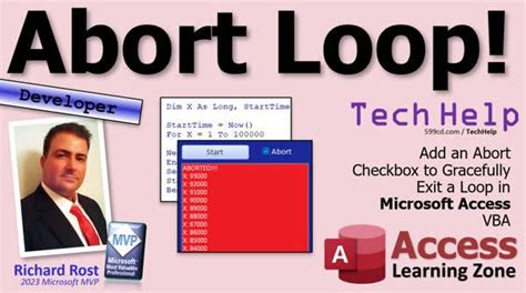 Richard Rost On Linkedin Add An Abort Checkbox To Gracefully Exit A Loop In Microsoft Access Vba