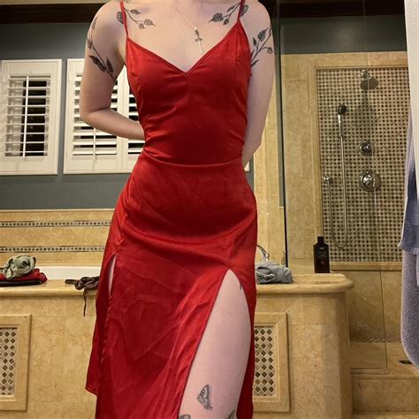 Urban Outfitters Out From Under Red Slip Dress Depop