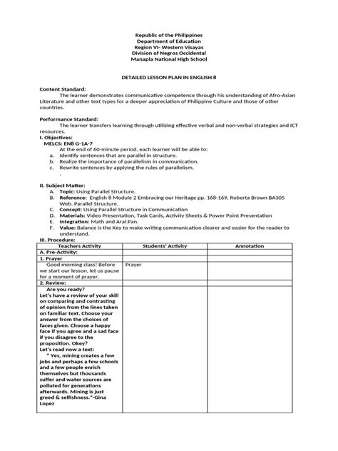 Lesson Plan Final Pdf Learning Lesson Plan