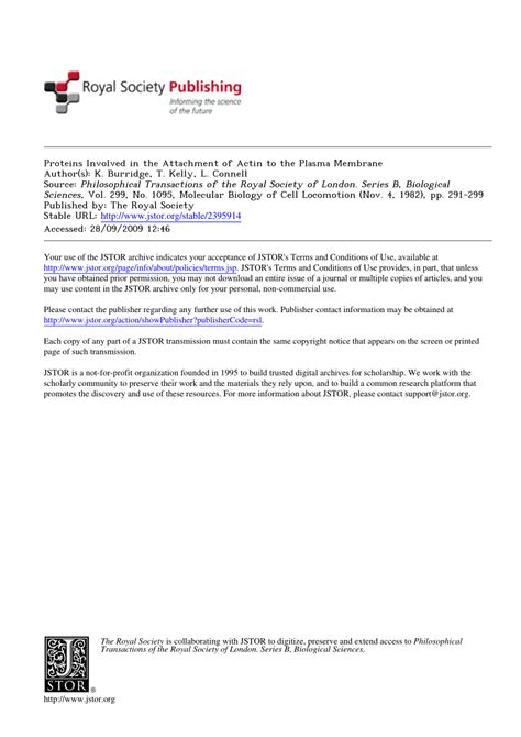Pdf Proteins Involved In The Attachment Of Actin To The Plasma Membrane