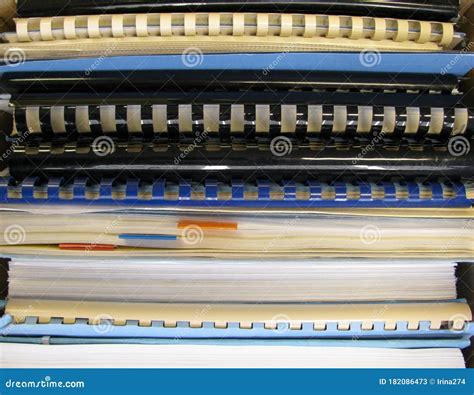 Stack Of Notebooks With Comb Binding Stock Image Image Of Pile Pages