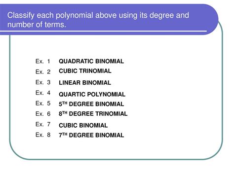 classifying polynomials ppt download
