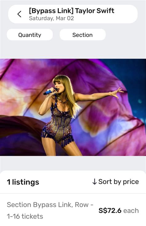 Taylor Swift Sg Bypass Link Last One Tickets And Vouchers Event Tickets On Carousell