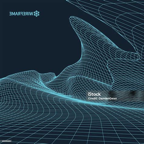 추상 벡터 가로 배경입니다 사이버 스페이스 그리드 3d 기술 일러스트레이션 0명에 대한 스톡 벡터 아트 및 기타 이미지 0명 과학 기하 도형 Istock