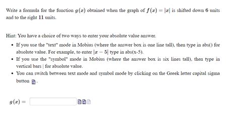 Solved Write A Formula For The Function Gx Obtained When