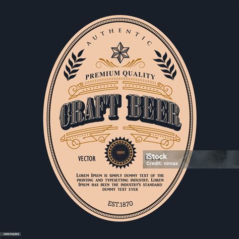 맥주 라벨 디자인 벡터 골동품 프레임 빈티지 테두리 서양 복고풍 벡터 일러스트레이션 맥주에 대한 스톡 벡터 아트 및 기타 이미지