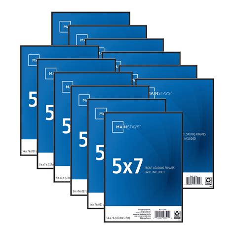 Mainstays 5x7 Front Loading Picture Frame Black Set Of 12