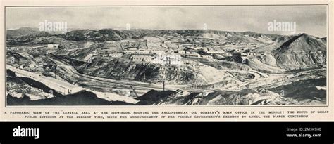 A Panoramic View Of The Central Area Of Oil Fields In Persia Modern