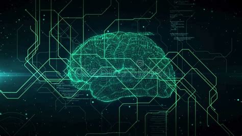 Digital Brain Artificial Intelligence 3d Animation Digital Data And Network Connection Of Human