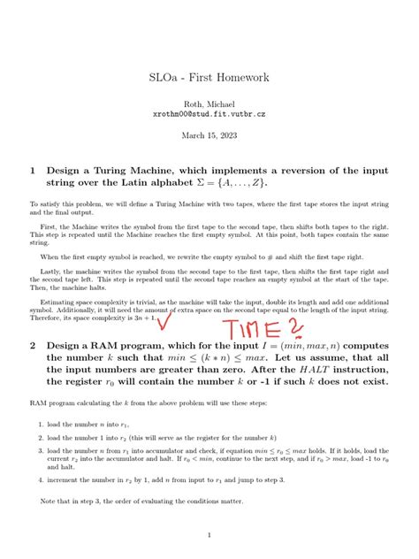 Sloa First Homework Solution Pdf Computational Complexity Theory Time Complexity
