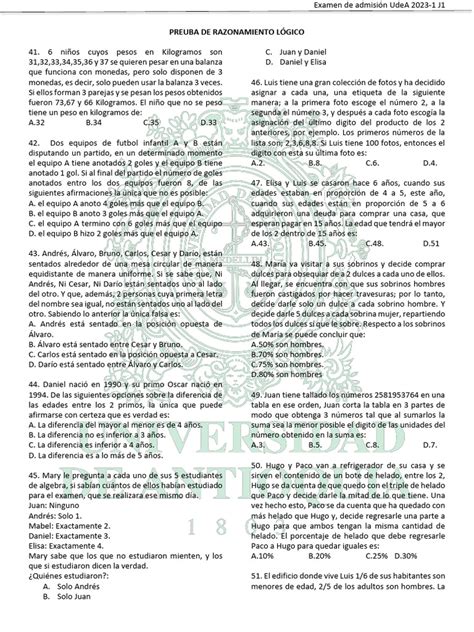 Examen De Admisiion 2023 1 Pdf