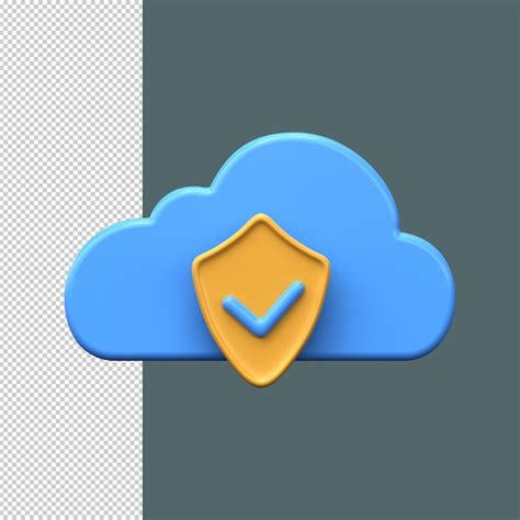Premium Psd Security And Data Protection Blue 3d Cloud And Shield