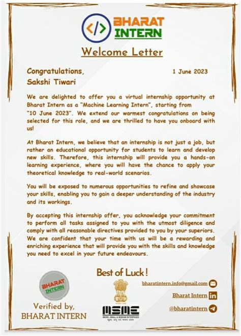 Sakshi Tiwari On Linkedin Connections Bharatintern Bharatintern