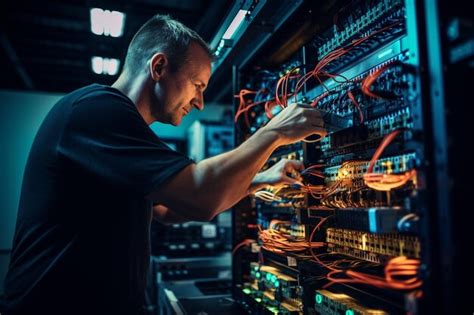 Premium Photo System Administrators Or Sysadmins Are Servicing Server