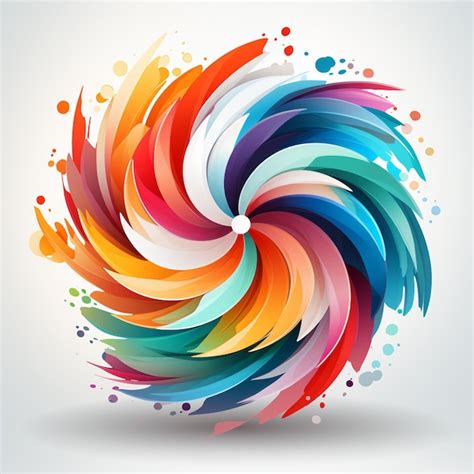 Premium Ai Image 3d Abstract Colorful Rotating Logo Vector