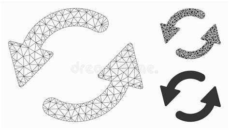 Refresh Ccw Vector Mesh Wire Frame Model And Triangle Mosaic Icon Stock Vector Illustration Of